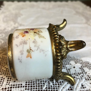 Antique Signed TOOTHPICK Tooth Pick HOLDER Satin Hand Painted Wavecrest ...