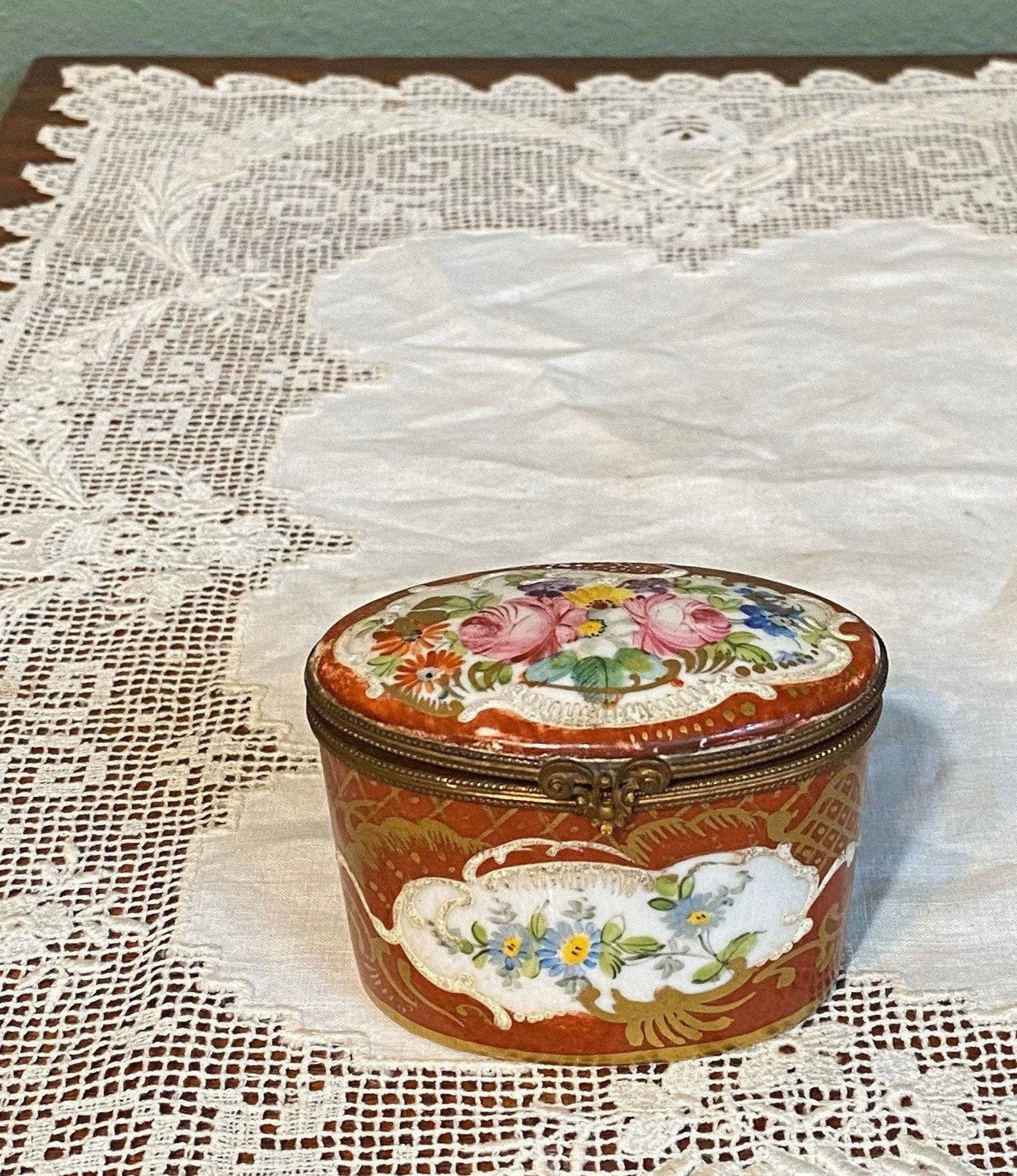 Antique Victorian France Limoges Porcelain BOX Dresser Powder - Etsy