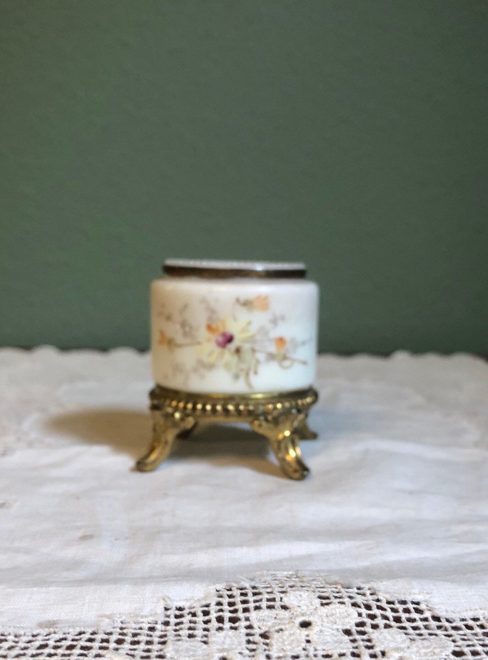 Antique Signed TOOTHPICK Tooth Pick HOLDER Satin Hand Painted - Etsy