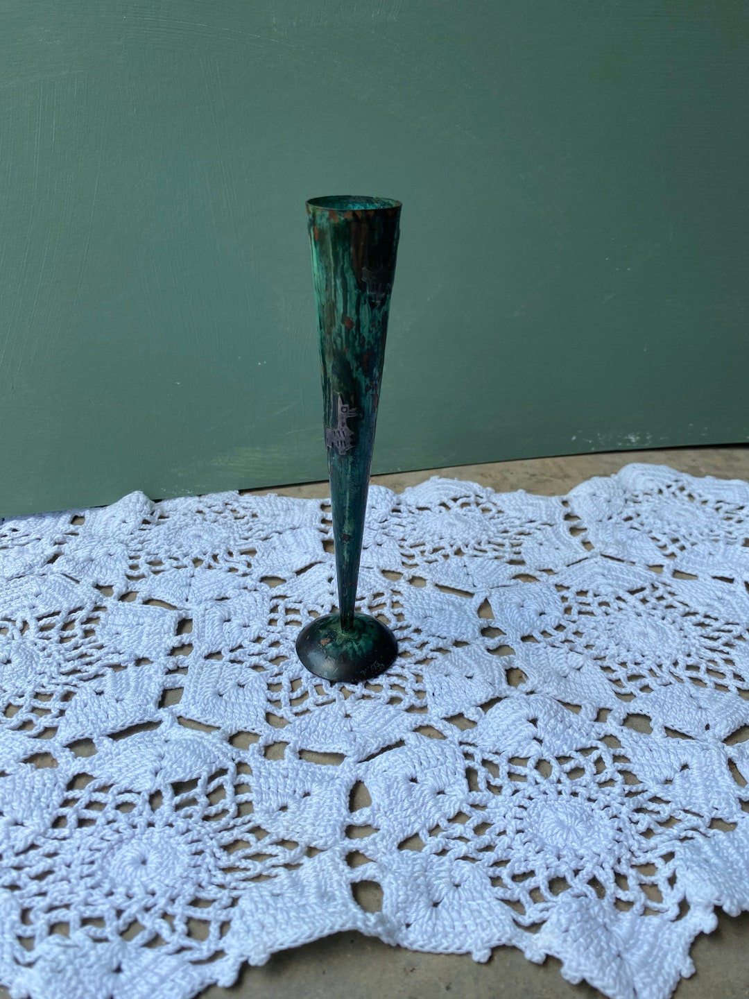Vintage Sterling Silver Vicky Enameled Vase Copper - Etsy