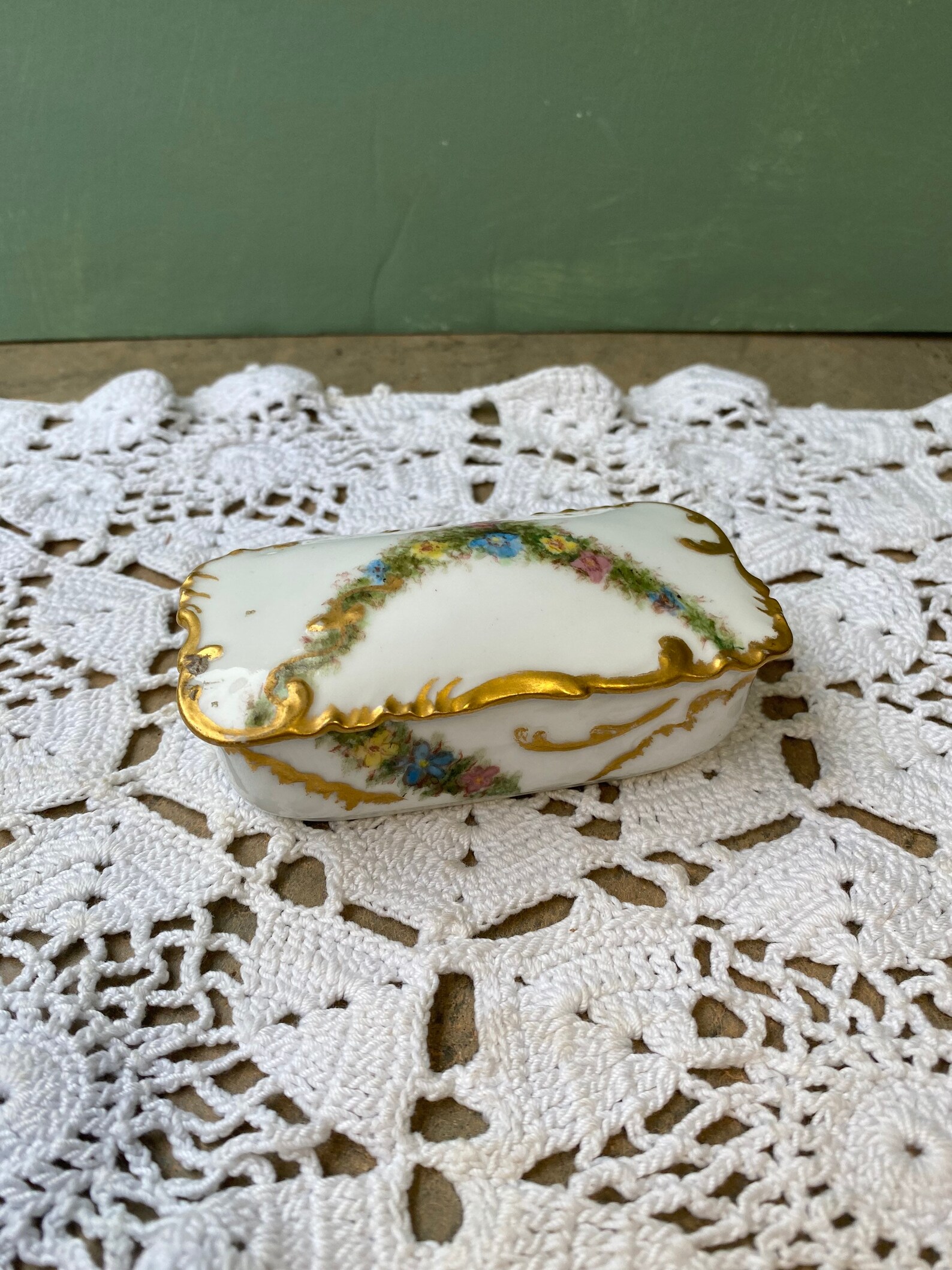 Antique Limoges France Pill Porcelain Trinket BOX Jar Powder - Etsy