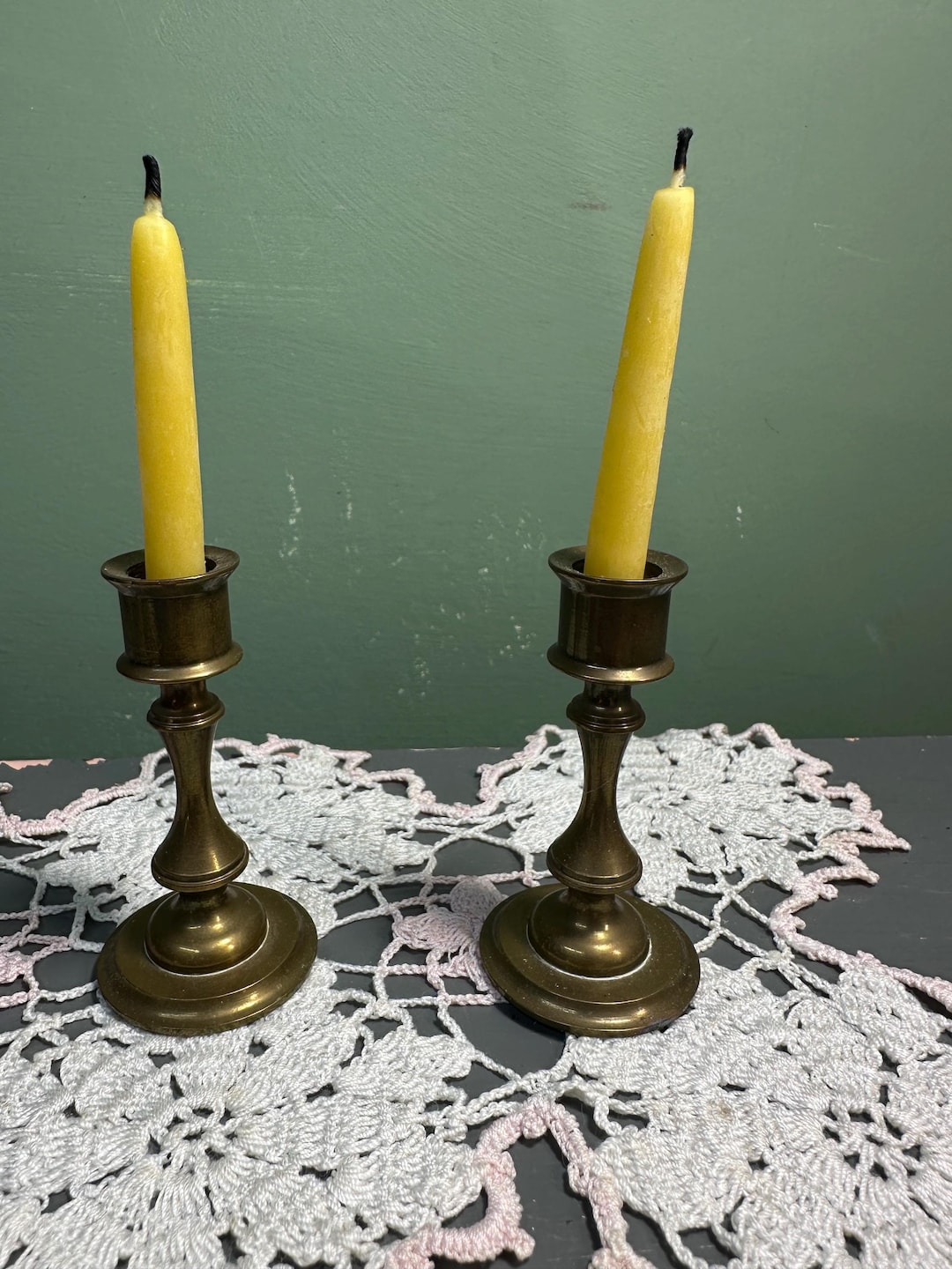 Antique BRASS Mini CANDLESTICKS Miniature Size - Etsy