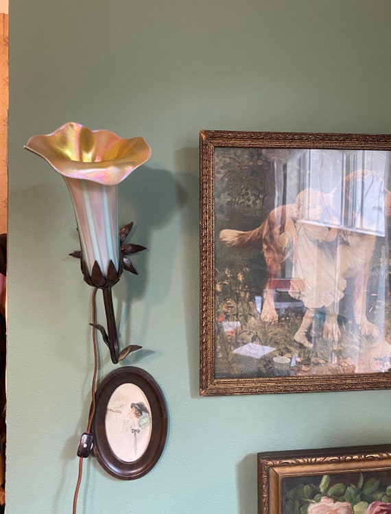 Vintage Signed John Cook Wall LIGHT Art Nouveau LAMP SHADE | Etsy