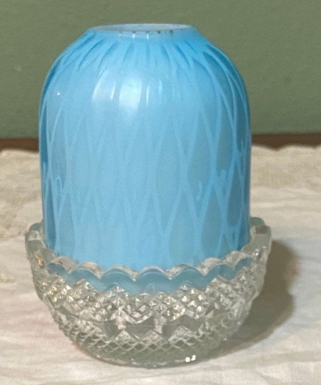 Antique Victorian MOP FAIRY LAMP Lantern Globe Shade Mother of Pearl ...