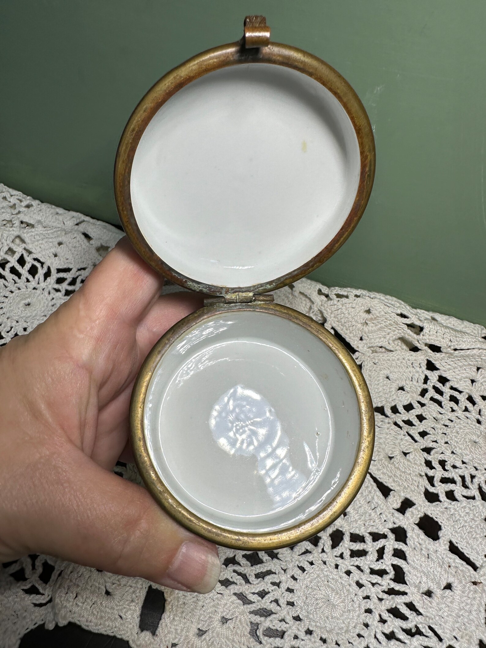 Antique Victorian France Limoges Woman Women Cobalt Porcelain BOX ...