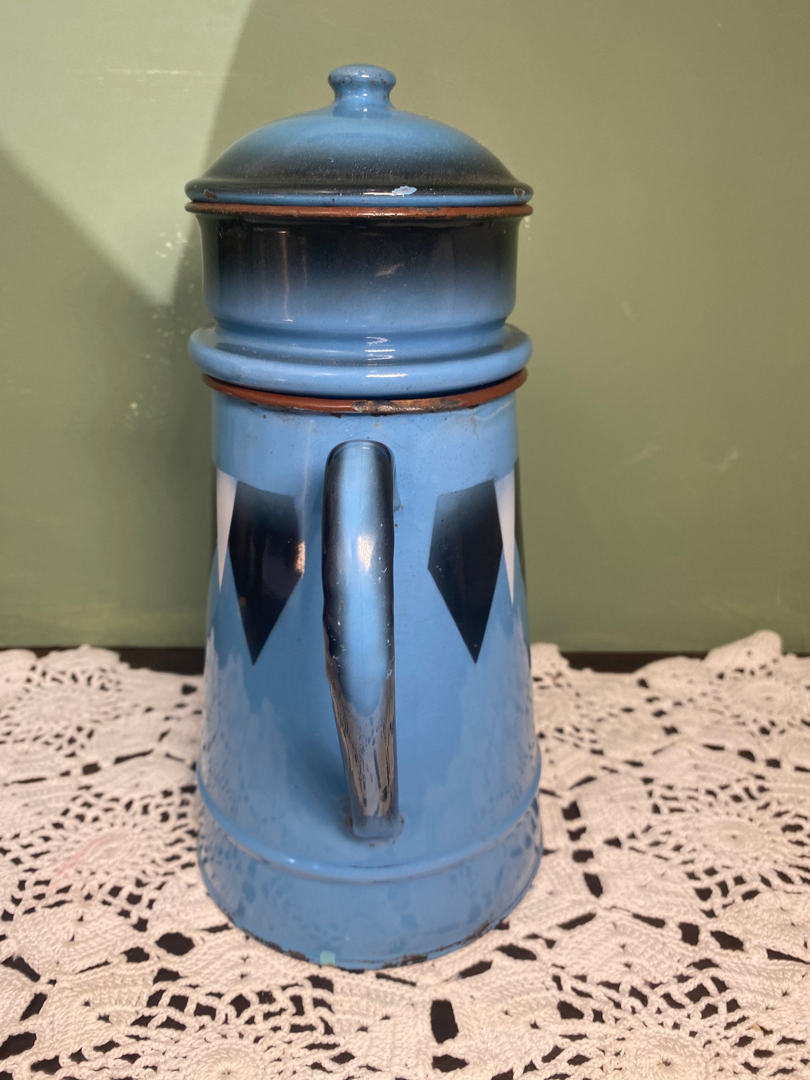 Antique COFFEE POT Belgique Tea Kettle Pan Pot Kitchen Enamel - Etsy