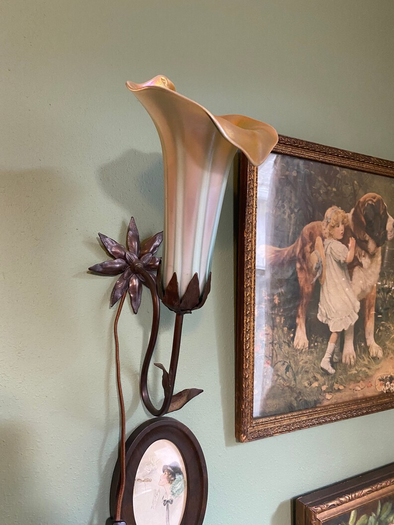 Vintage Signed John Cook Wall LIGHT Art Nouveau LAMP SHADE | Etsy