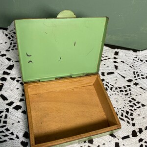 Antique Metal BOX Tole Hand Painted TIN Gorgeous Floral Dresser ...