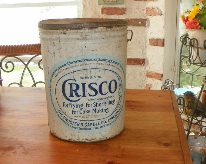 Antique Vintage Country Store CRISCO TIN 50 Lb Pound Can Advertising ...