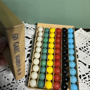 Vintage BOXED Chinko Checko MARBLES Glass Collectible Game Toy Child ...