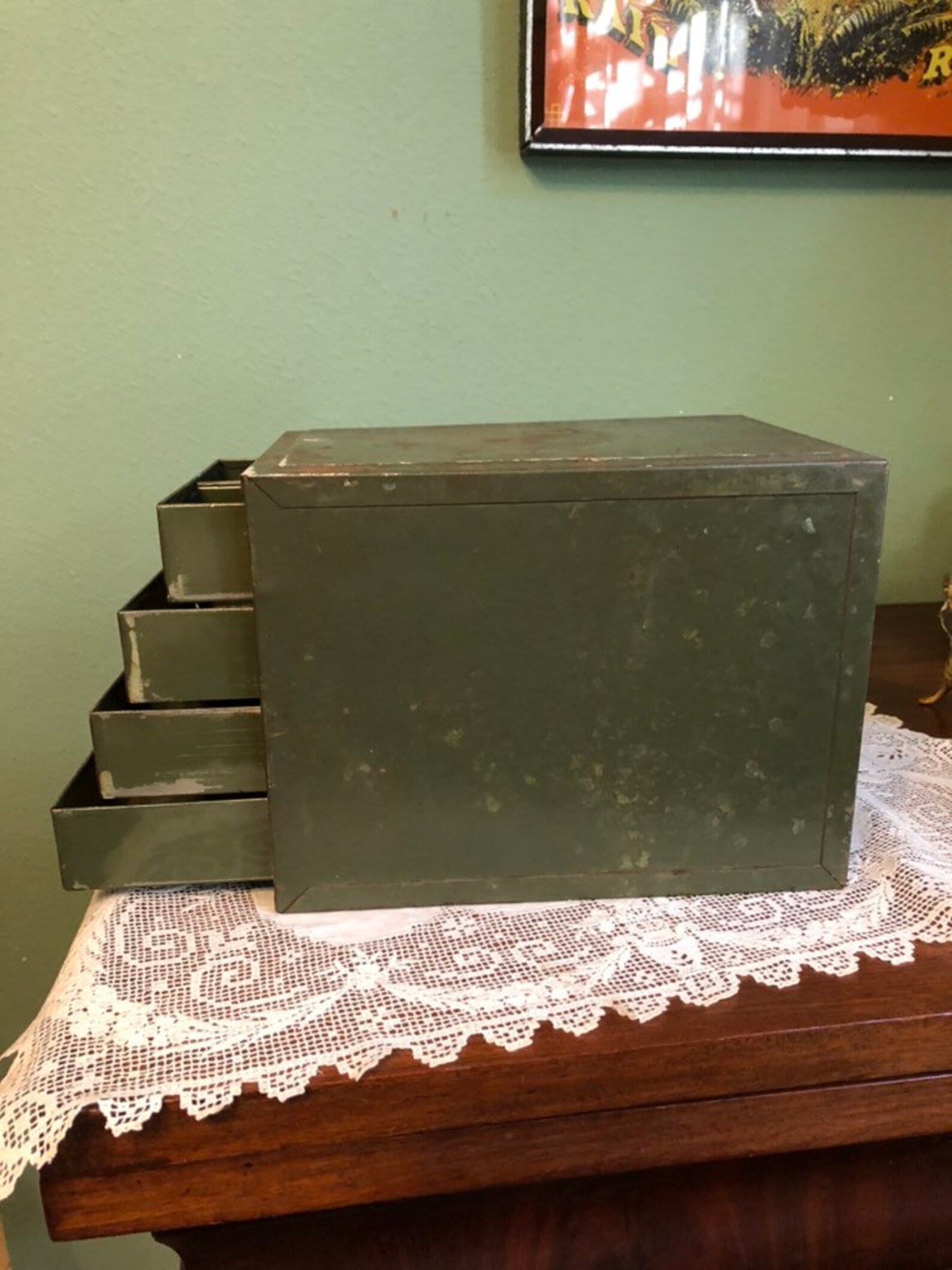 Antique Vintage Metal BOX Cabinet Tools Utensils Hardware File - Etsy