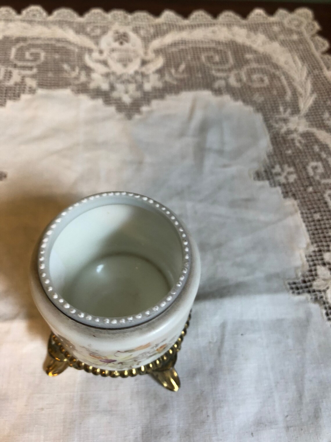 Antique Signed TOOTHPICK Tooth Pick HOLDER Satin Hand Painted - Etsy