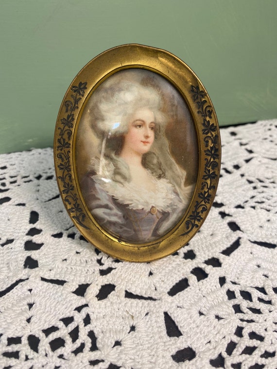 Antique French Picture FRAME Concave Convex Glass Bubble Mini - Etsy