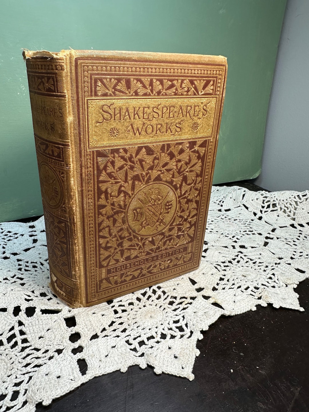 Antique Shakespeares Works Household Edition Library Decorator Volumes ...