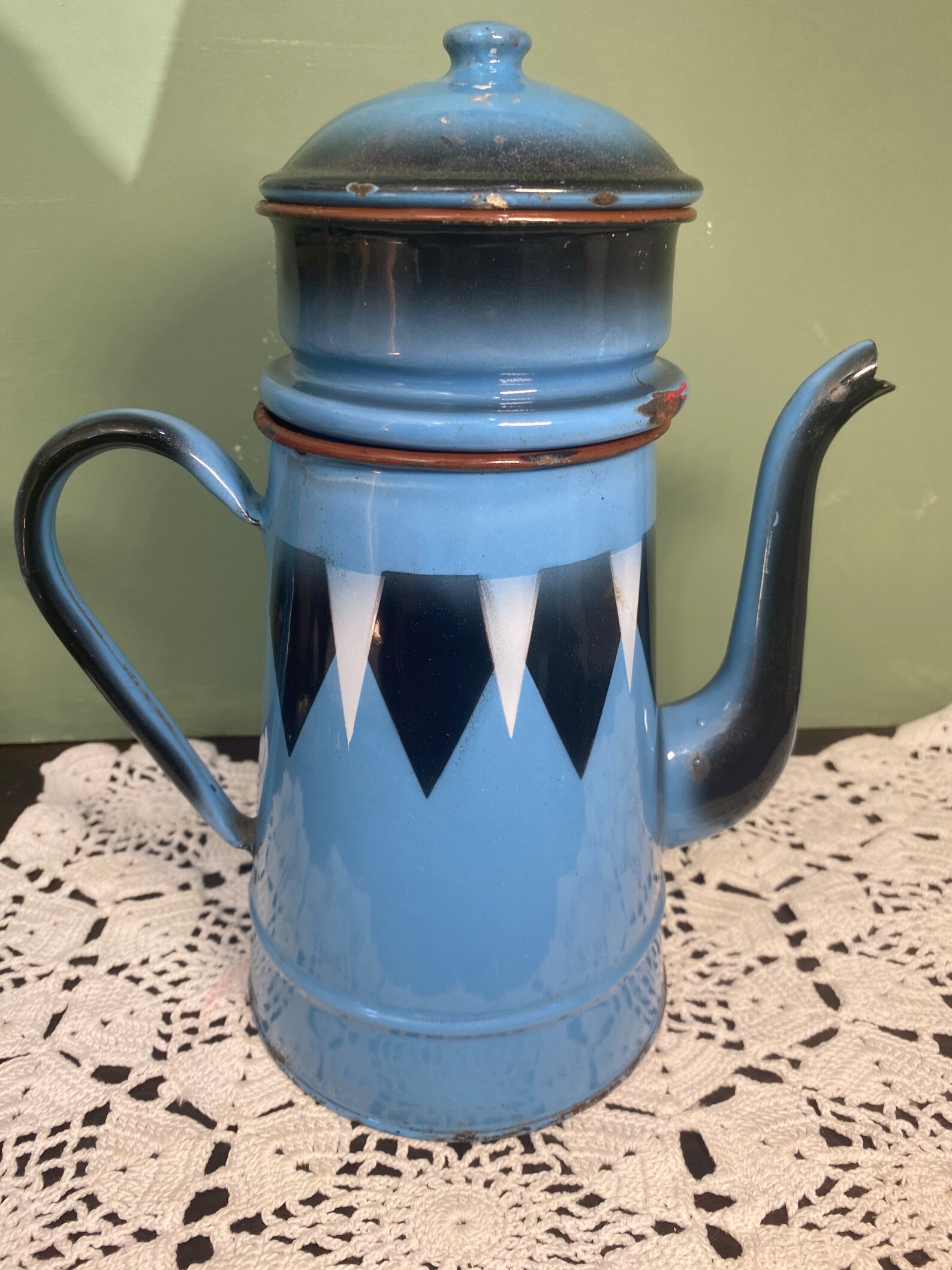 Antique COFFEE POT Belgique Tea Kettle Pan Pot Kitchen Enamel - Etsy