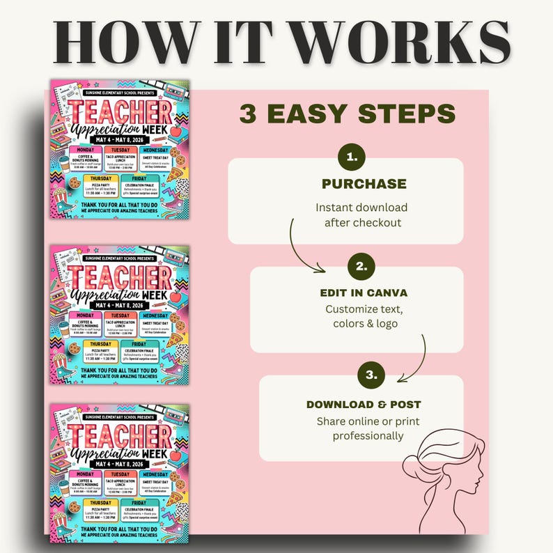 Teacher Appreciation Week Flyer Template, Teacher & Staff Appreciation ...