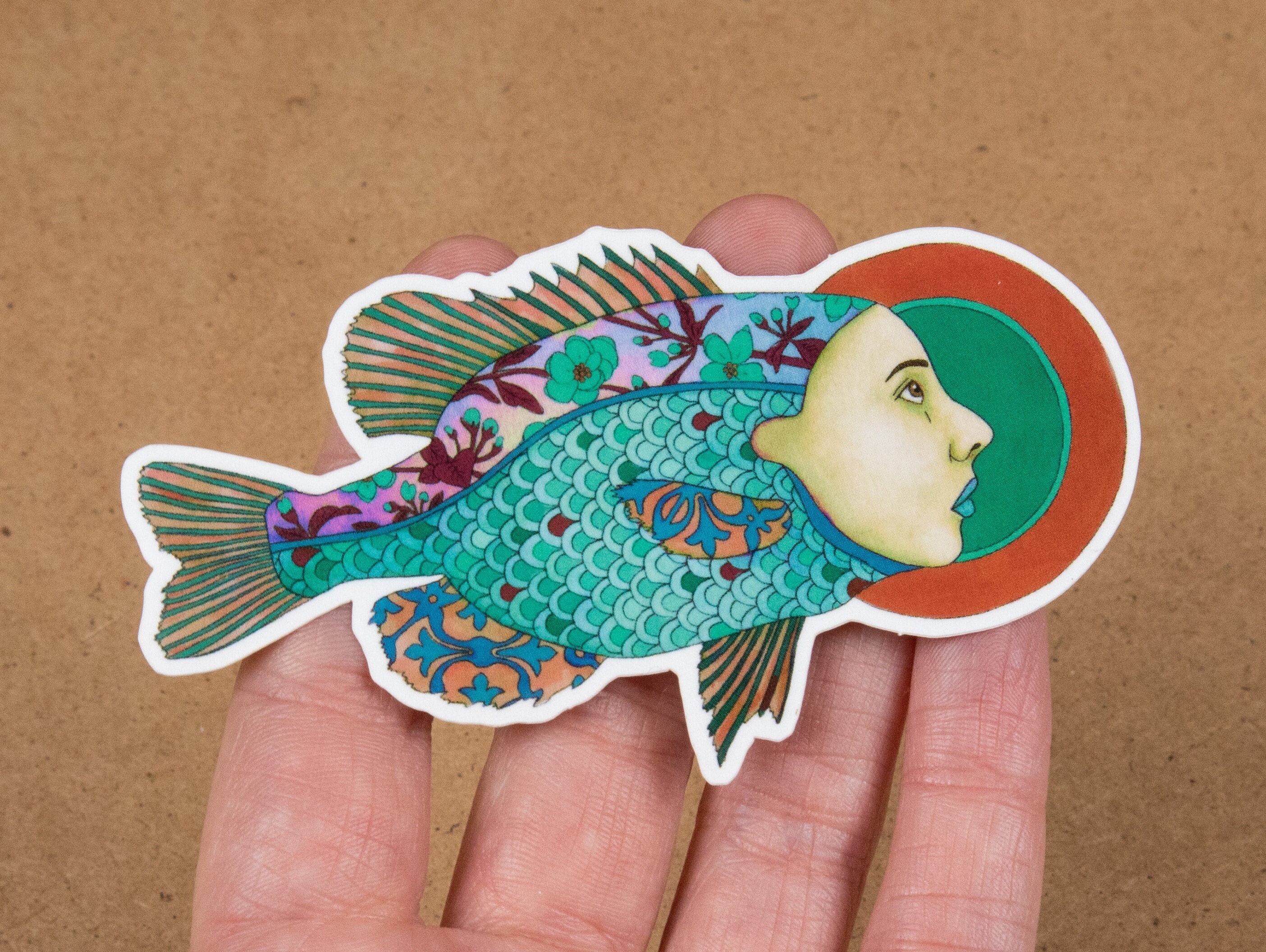 Ningyo Fish Sticker, Weird Mythology Art, Fantasy Mermaid Sea Creature ...