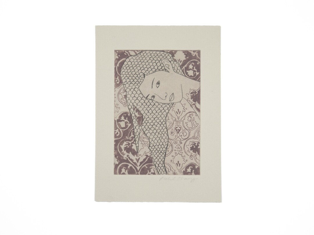 Mermaid Lover Gift, Original Intaglio Print, Girly Fantasy Artwork ...