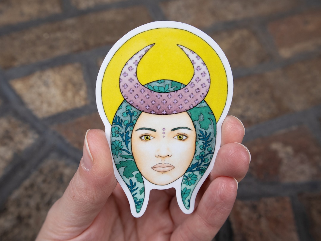 LYDIA STICKER Moon Goddess Art Celestial Woman Sci Fi - Etsy