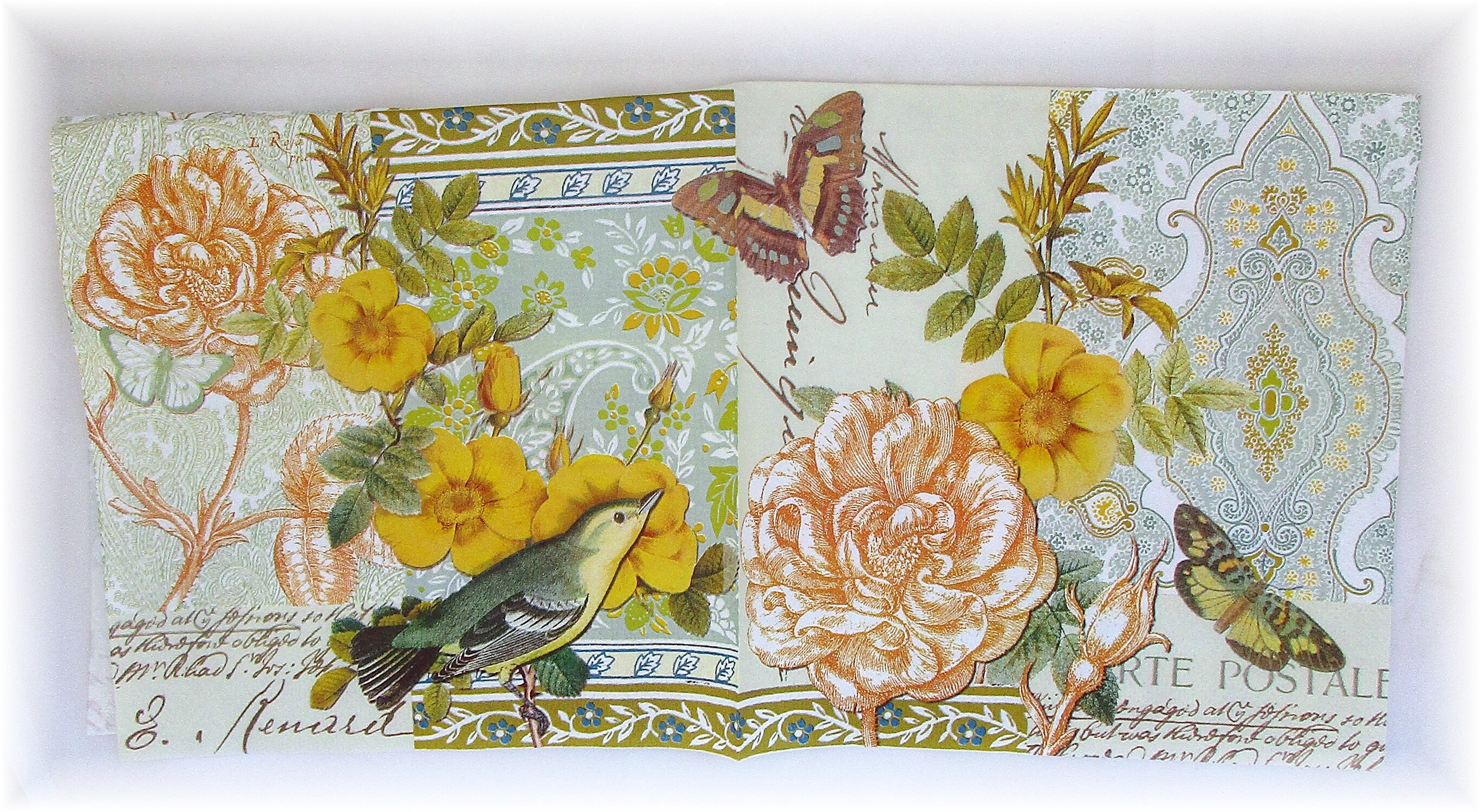 6 Large Beautiful Napkins for Collage Scrapbooking | Etsy