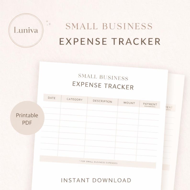 Small Business Expense Tracker | Printable 2-page Log (PDF Download) - Etsy