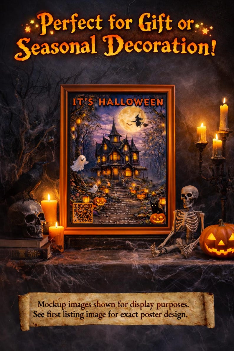 Halloween Music Poster - "hallows Lane" | Scan QR Code to Hear the Song ...