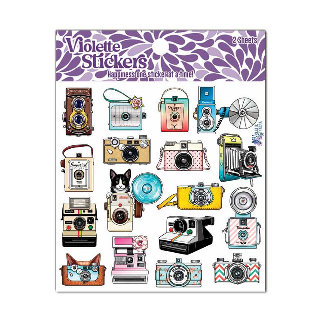 Retro Camera Stickers 2 Sheets - Etsy