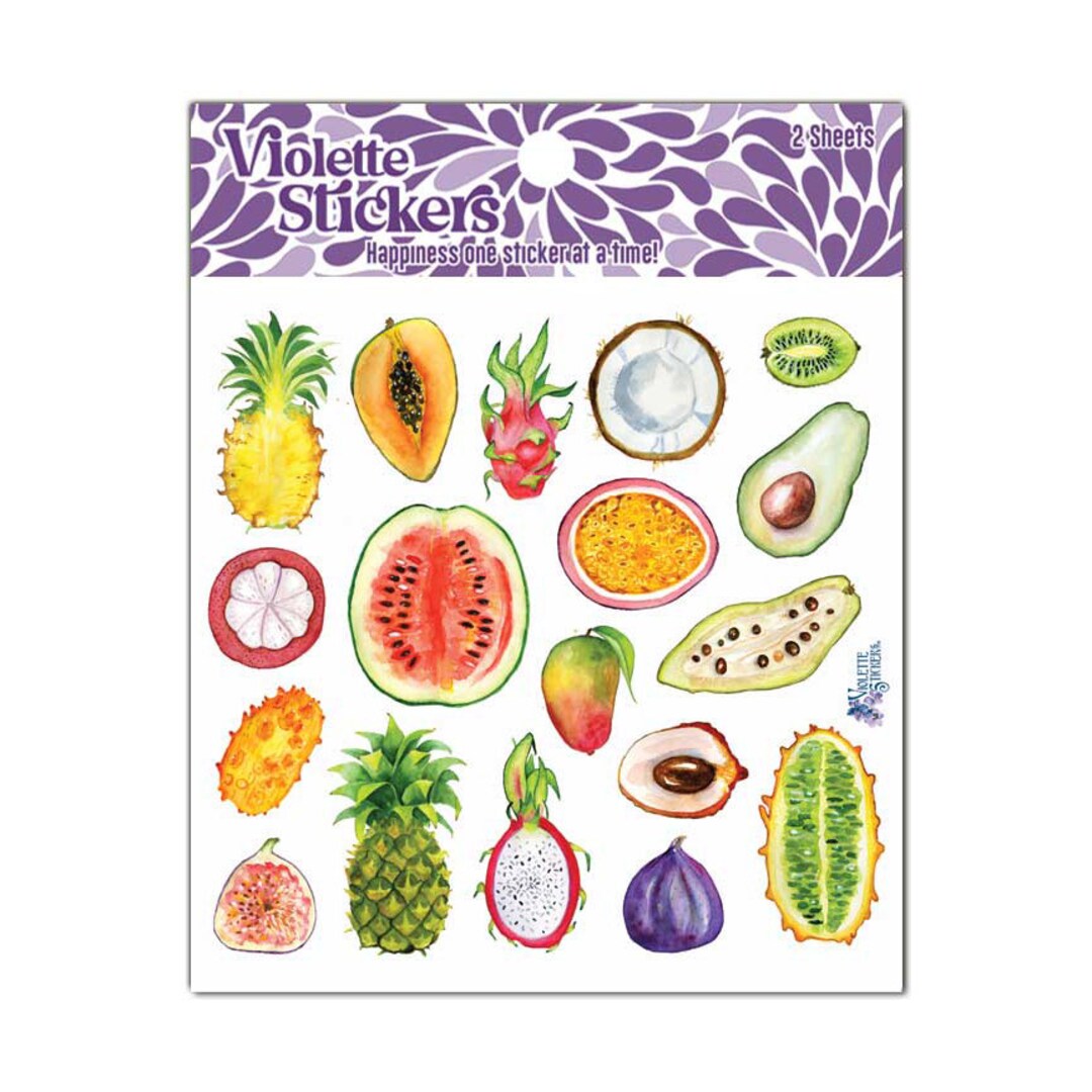 Colorful Fruit Stickers 2 Sheets - Etsy