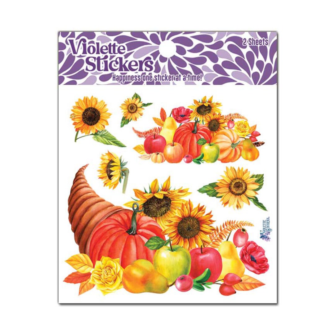 Large Fall Cornucopia Sticker 2 Sheets - Etsy