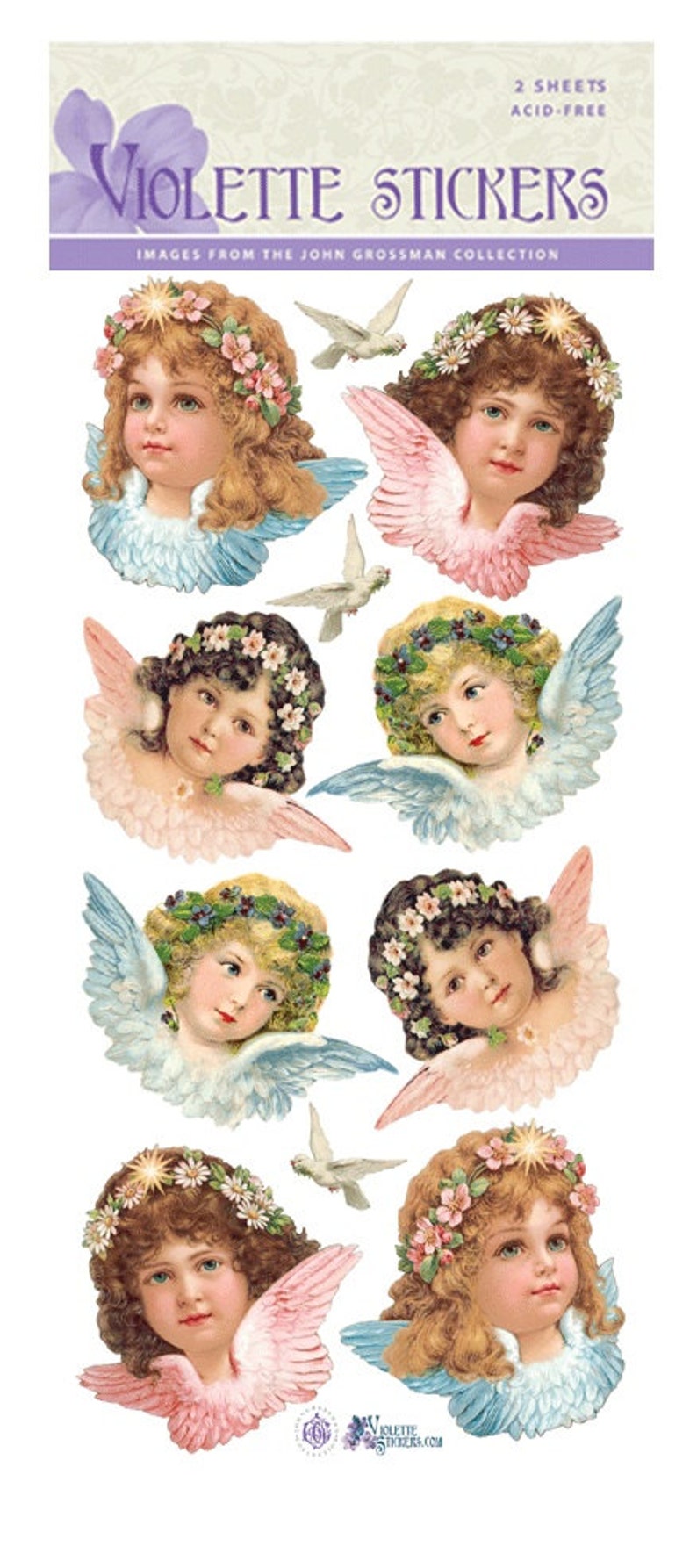 Angels Sticker Package 2 Sheets From Violette Stickers | Etsy
