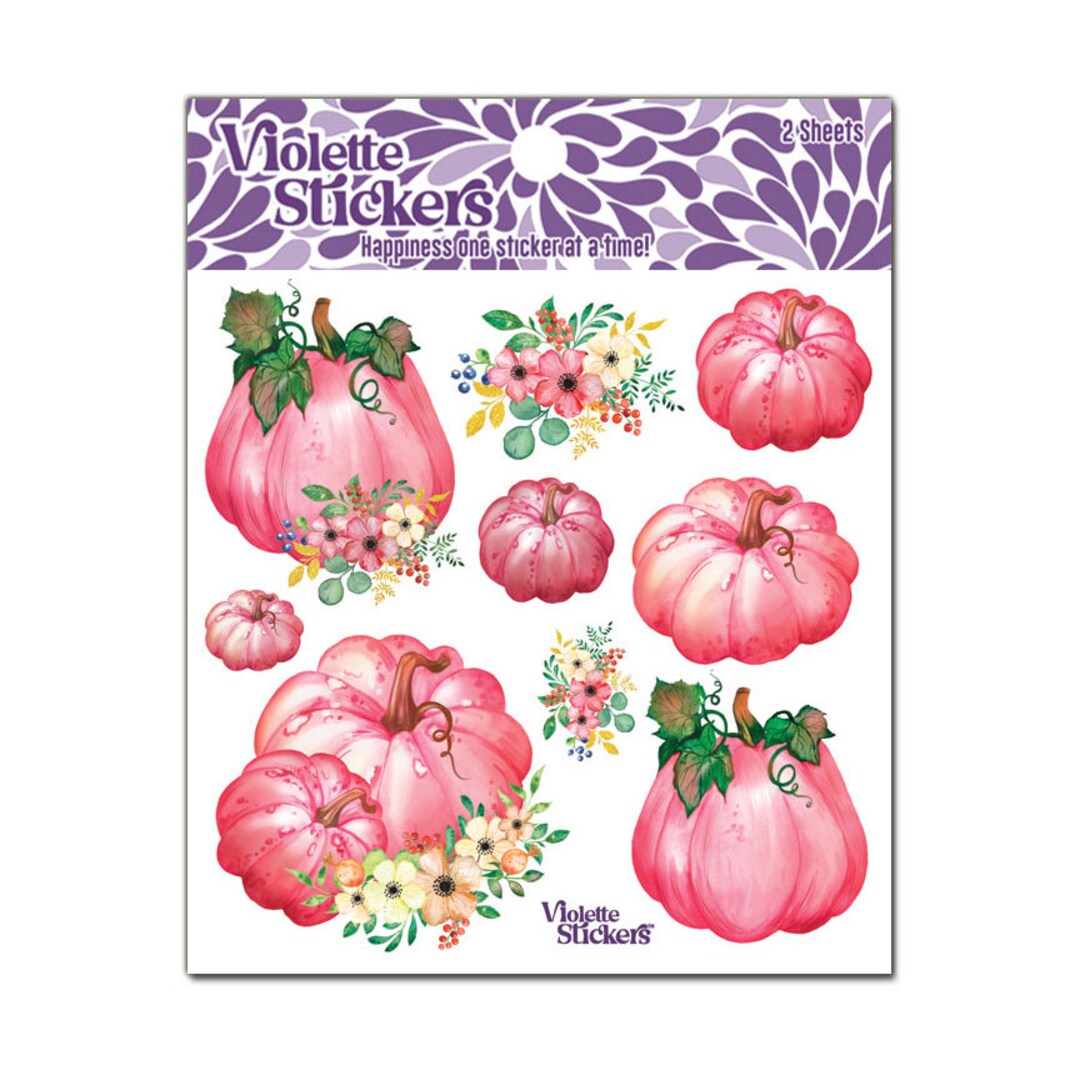 Pink Pumpkins Stickers 2 Sheets - Etsy