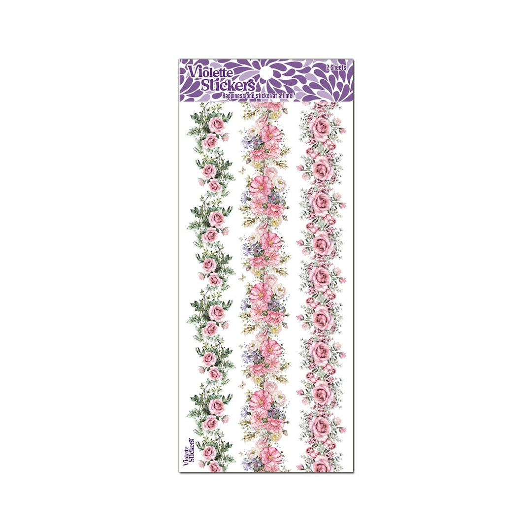 C160 Beautiful Rose Border Stickers - Etsy