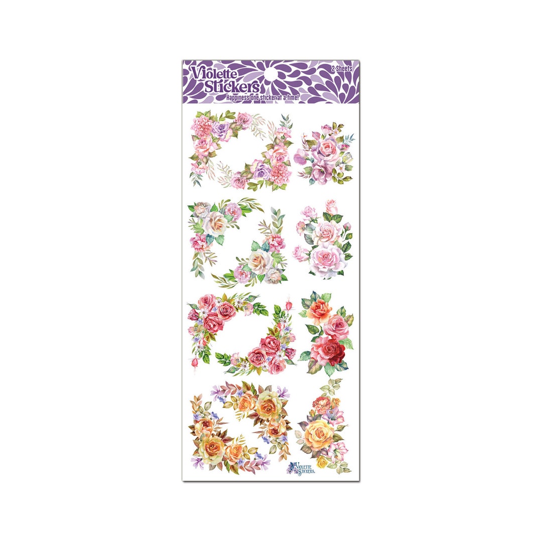 C131 Mini Rose Corners Two Stickers - Etsy