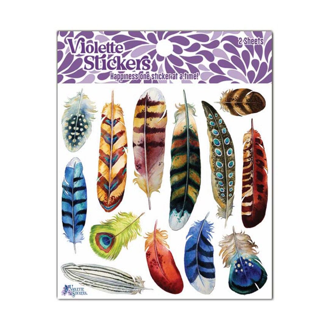 Bold Feathers Stickers 2 Sheets - Etsy