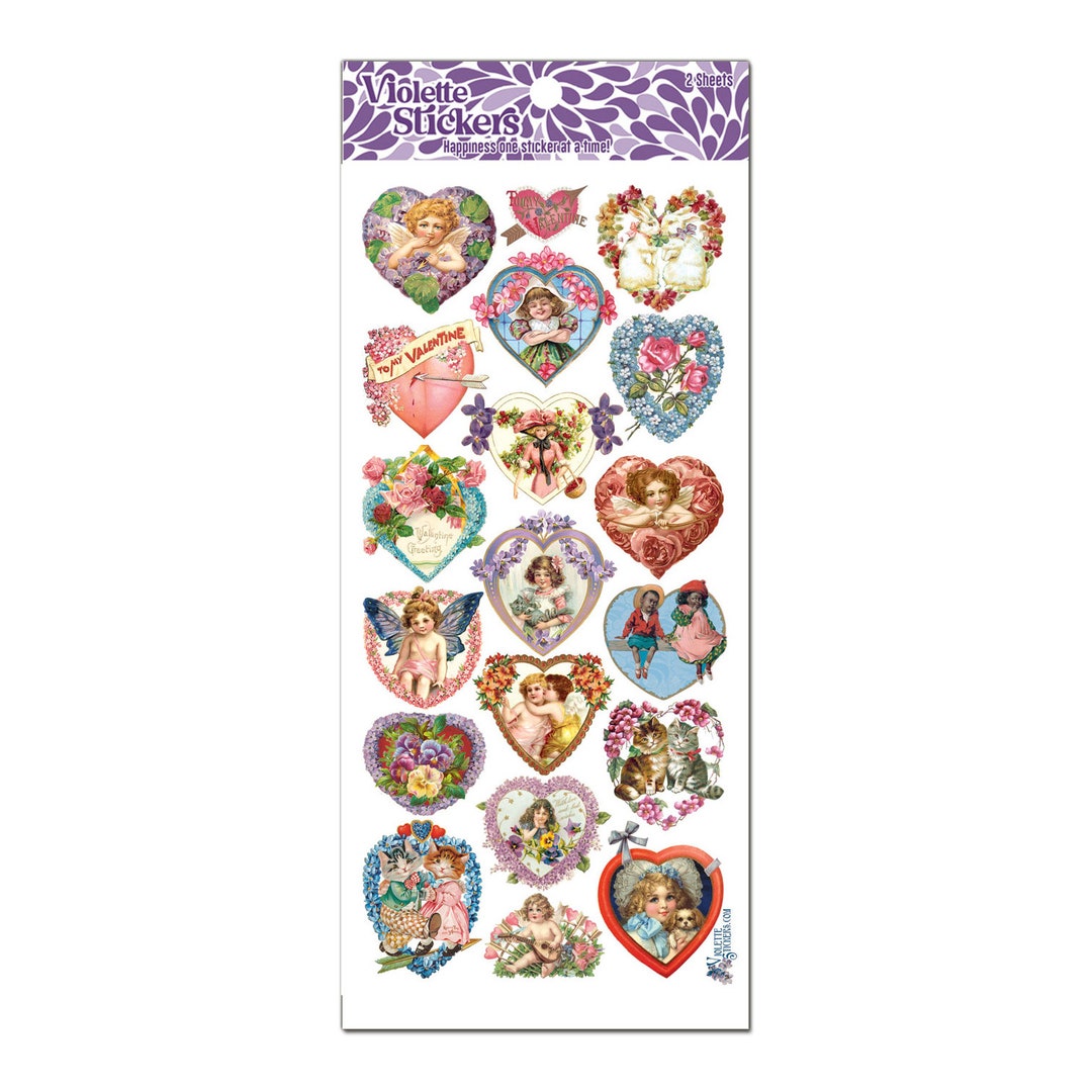 Autocollant Saint Valentin victorien 2 feuilles - Etsy Canada