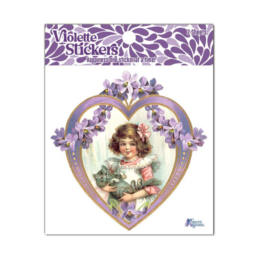 Victorian Girl Heart Sticker 2 Sheets - Etsy