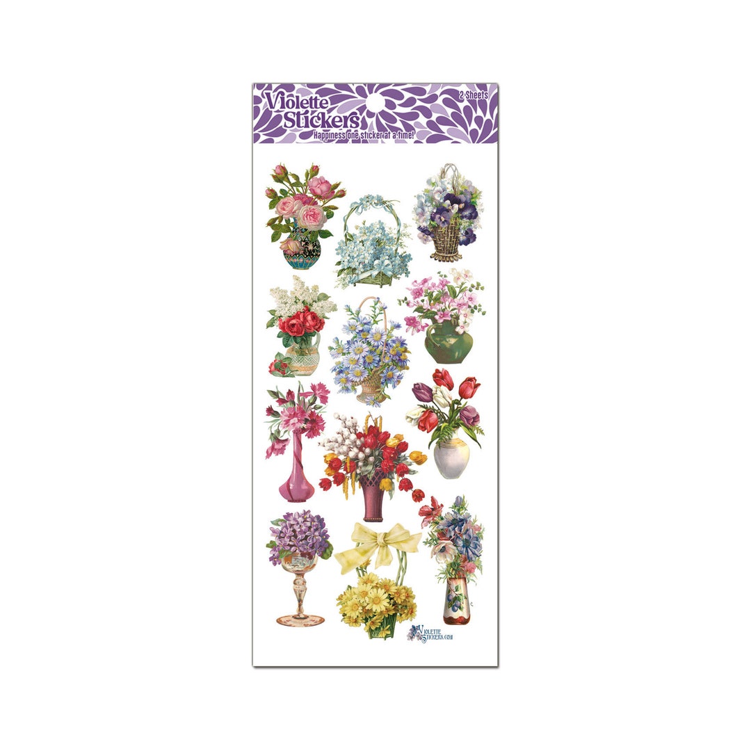 C24 Flower Vase Stickers - Etsy