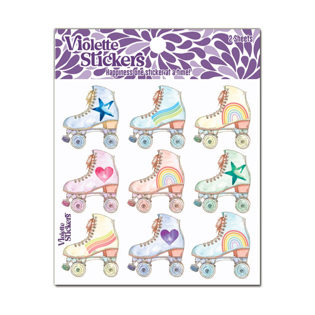 Roller Skate Stickers 2 Sheets - Etsy