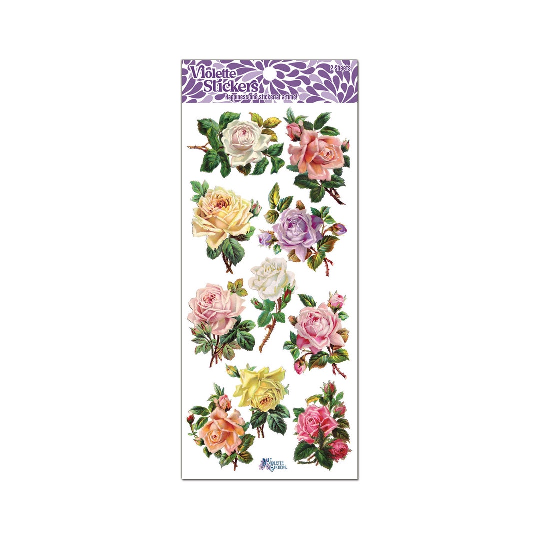 C83 Pastel Rose Bud Stickers - Etsy