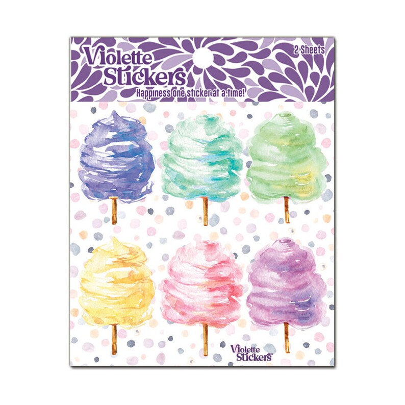 Cotton Candy Stickers 2 Sheets - Etsy