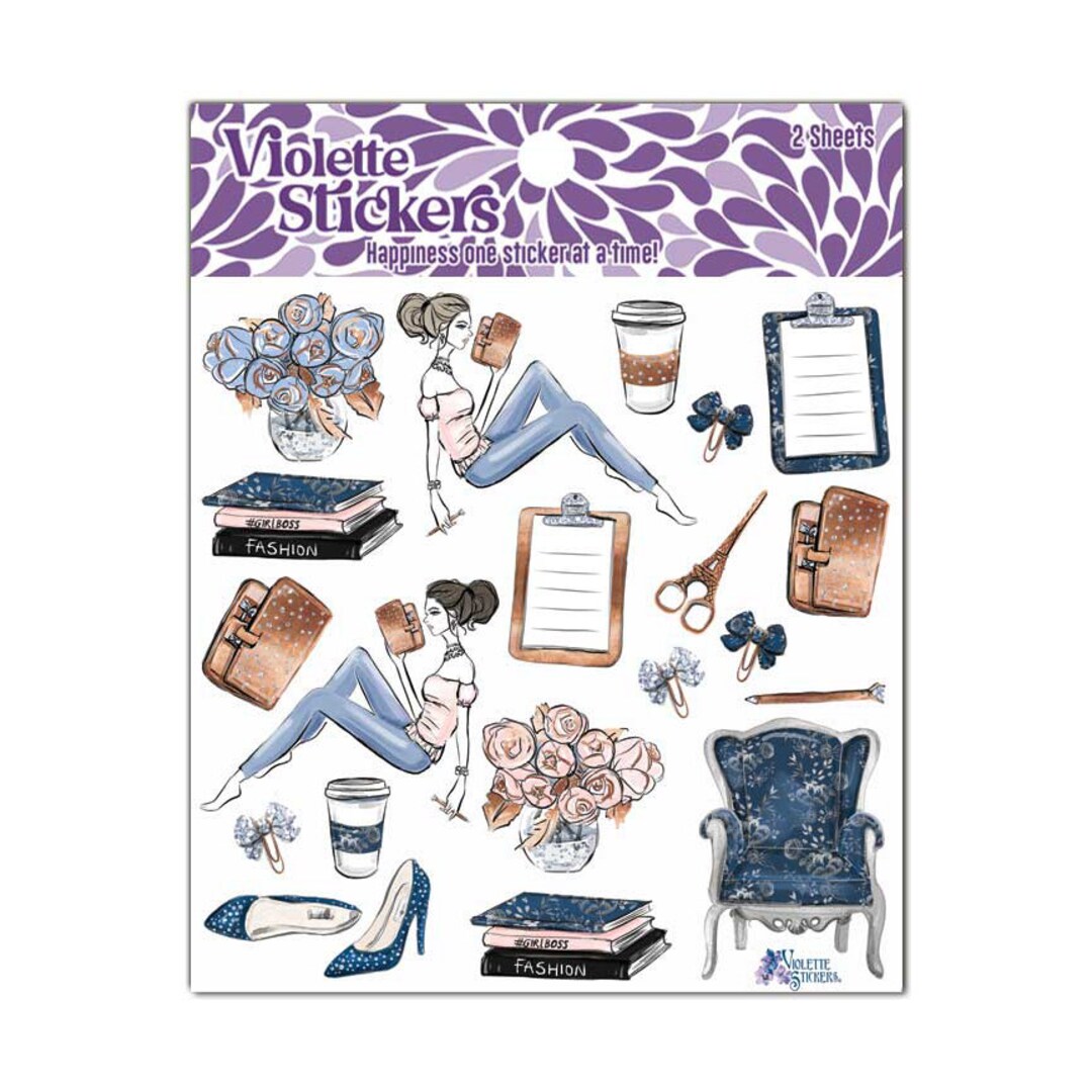 Planner Girl Stickers 2 Sheets - Etsy