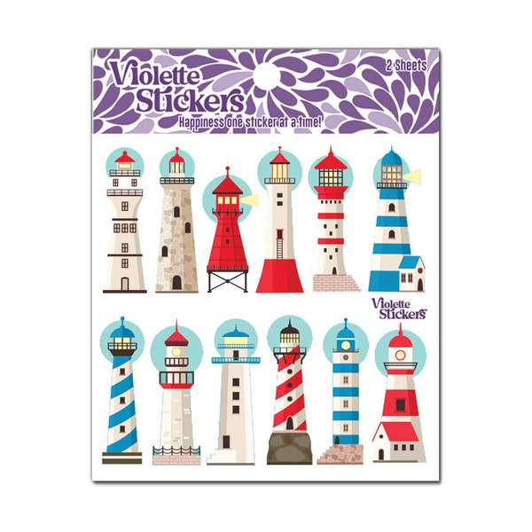 Lighthouse Stickers - Etsy