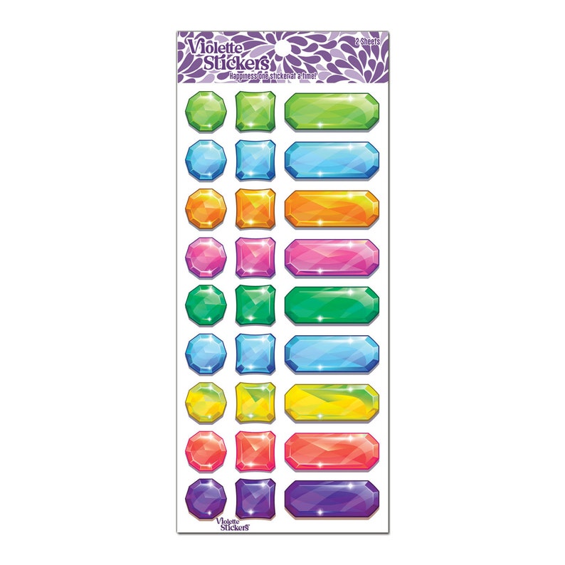 Gem Labels Stickers 2 Sheets - Etsy