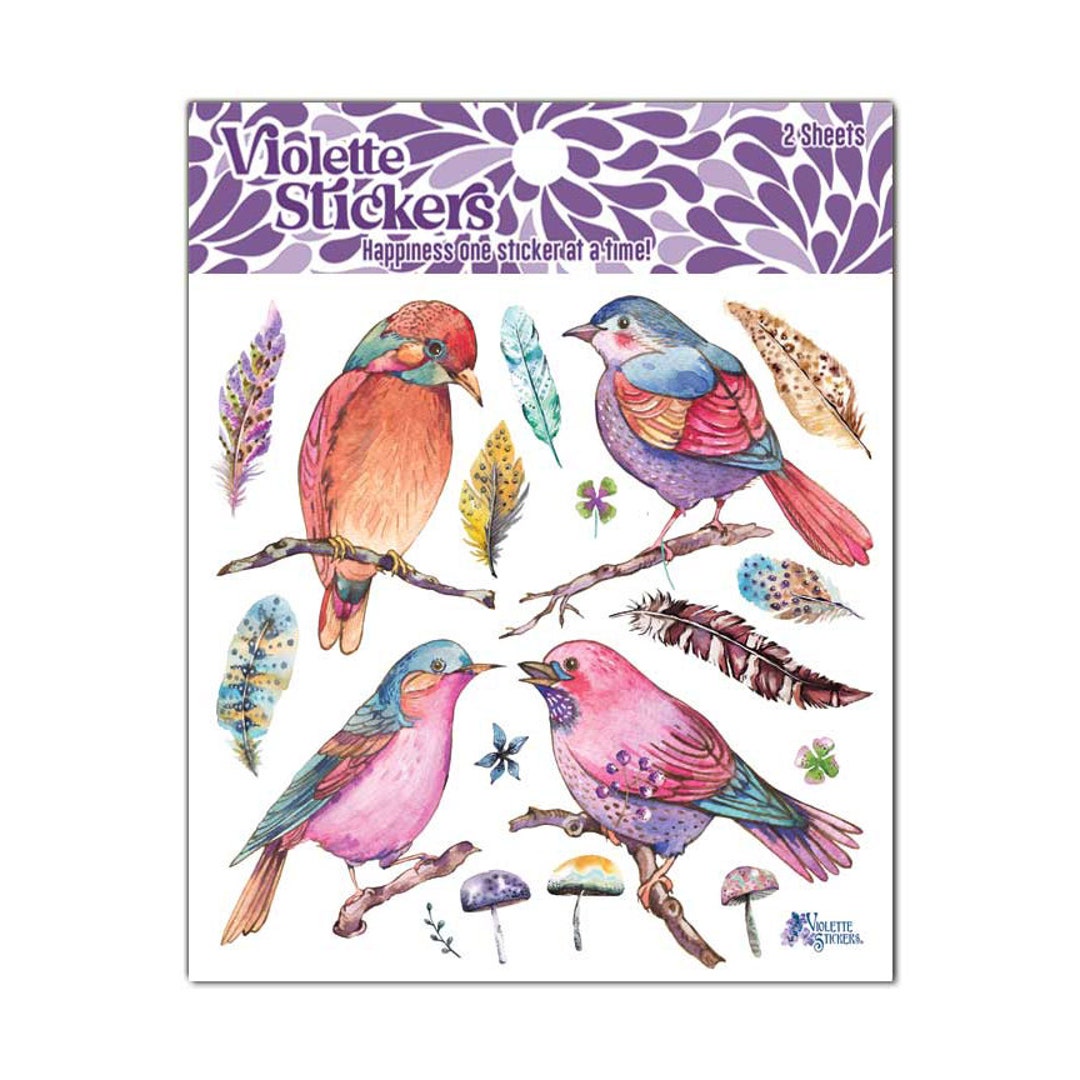 Red Bird Stickers 2 Sheets - Etsy