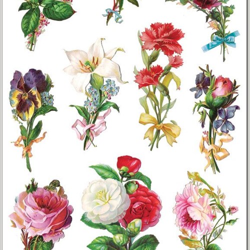 Christmas Roses & Greenery Stickers for Crafting-2 Sheets - Etsy Canada