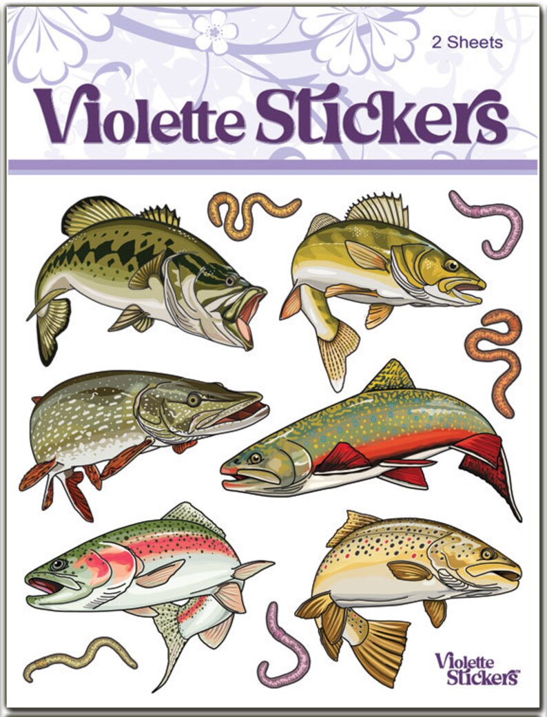 Gamefish Fishing Stickers 2 Sheets | Etsy