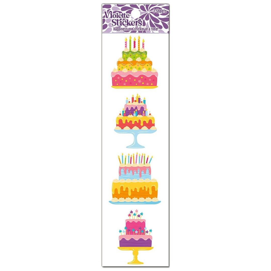 Holographic Birthday Cakes Sticker 2 Sheets - Etsy