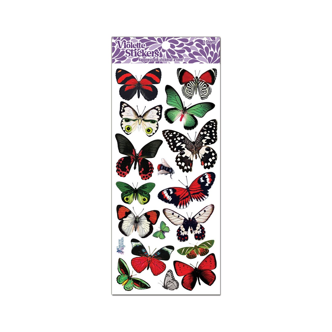 C77 Holiday Red and Green Butterfly Stickers - Etsy