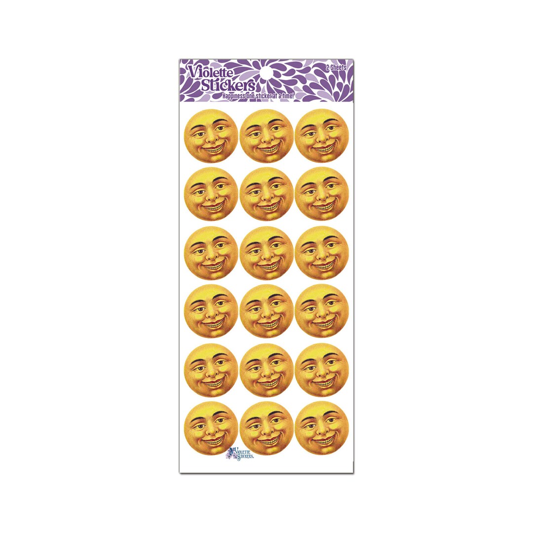 C91 Victorian Moon Face Sticker Package - Etsy