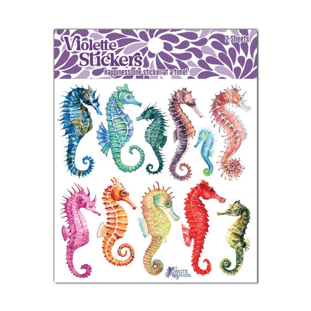 Seahorse Stickers 2 Sheets - Etsy